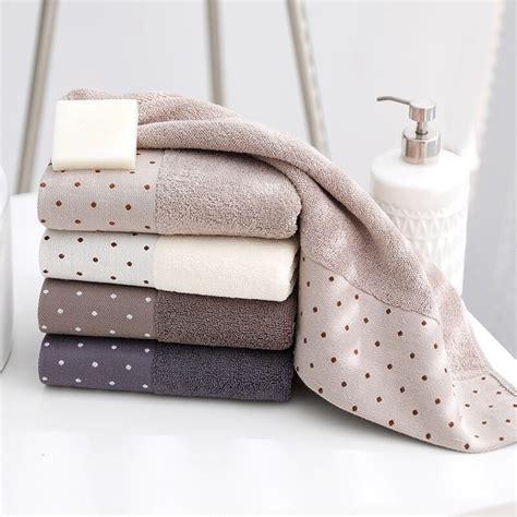 Badu Bg 34x72cm 100 памучна хавлиена кърпа на точки плътен цвят мека