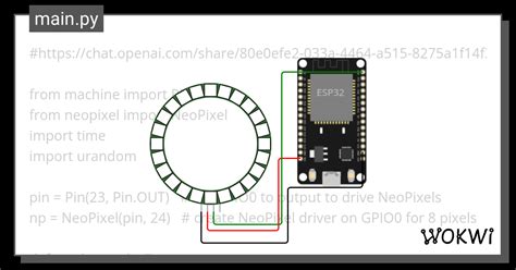 Neopixel Micropython Chasing 24pixel Wokwi Esp32 Stm32 Arduino