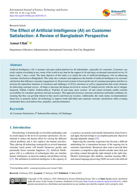Pdf The Effect Of Artificial Intelligence Ai On Customer Satisfaction A Review Of