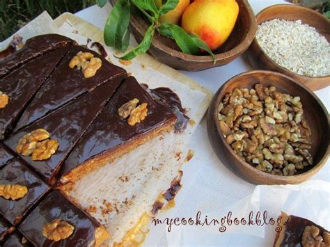 Сладкиш с овесени ядки ябълково пюре дулсе де лече и шоколадов ганаш My Cooking Book Blog