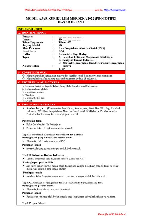 6 Modul Ajar Ipas Bab 6 Kelas 4 Dicariguru Modul Ajar Kurikulum