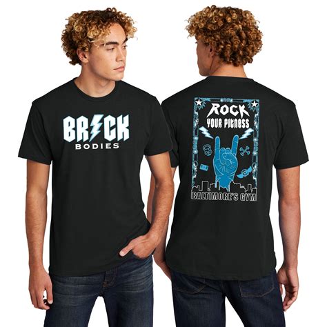 Brick Bodies Rock Your Fitness Unisex Crew Tee Brick Perks