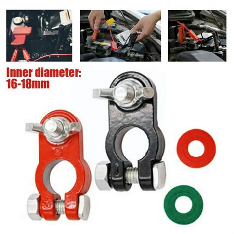 Pair Quick Disconnect Auto Cables Connectors Car Battery Bornes Main Cable Post Clamp Terminal