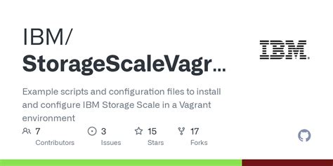 GitHub IBM StorageScaleVagrant Example Scripts And Configuration Files To Install And
