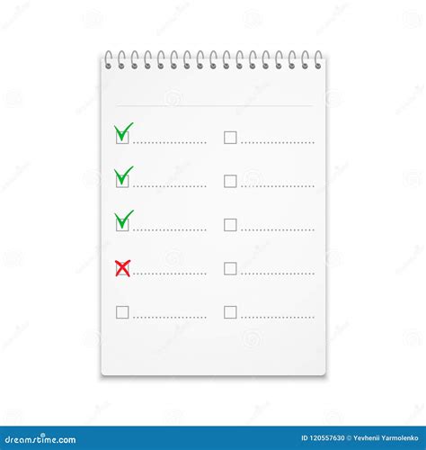 Notepad With Checklist With Green Check Marks Vector EPS Stock Vector Illustration Of