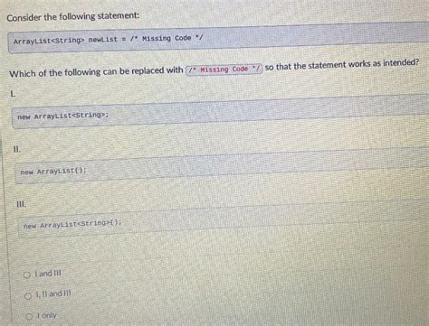 Solved Consider The Following Statement ArrayList Newlist Chegg