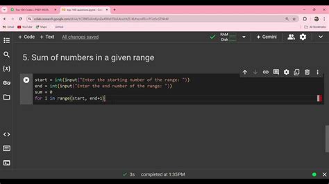 5 Sum Of Numbers In A Given Range Prepinsta Top 100 Python Solutions