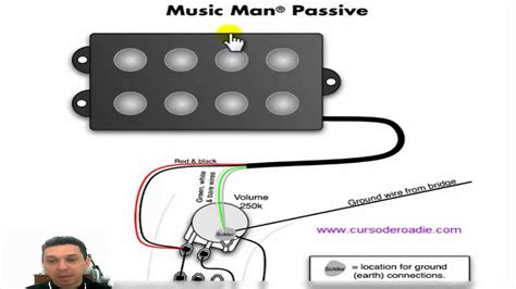 Ligação de captador para baixo Music Man YouTube