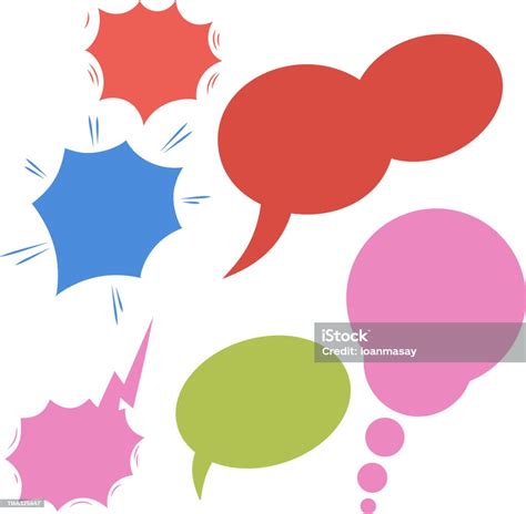 복고풍 만화 빈 컬러 연설 거품의 집합입니다 포스터 배너 카드 전단지 인포 그래픽에 대한 디자인 요소 벡터 일러스트레이션 고풍