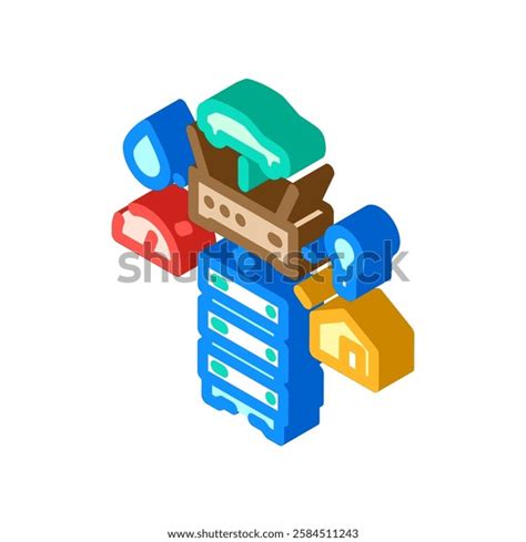 Iot Gateway Data Center Isometric Icon Stock Vector Royalty Free