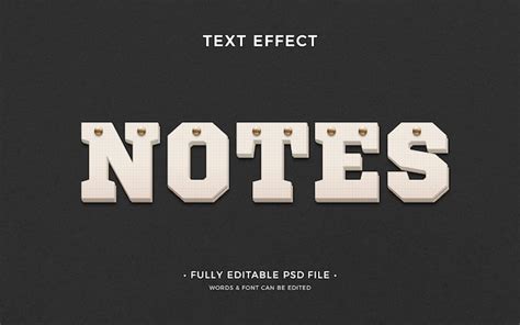 Premium Psd Notes Text Effect