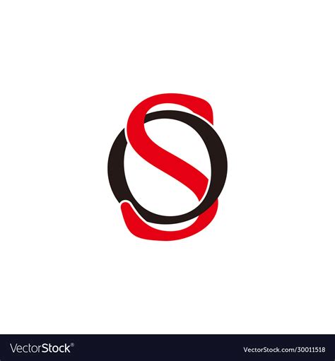 Letter So Linked Simple Colorful Overlap Design Vector Image
