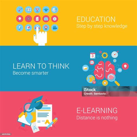 온라인 교육 개념 평면 아이콘 세트 손 커서 뇌의 학습 대상 E학습 온라인 거리 코스 하 고 벡터 웹 그림 웹사이트 클릭 인포