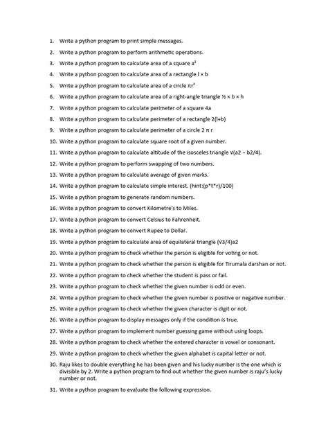 Python Questions Pdf Area String Computer Science