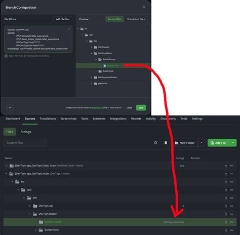 One File Does Not Appear In Sources But Appear In Branch Configuration