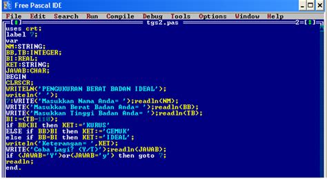 Pascal Menghitung Berat Badan
