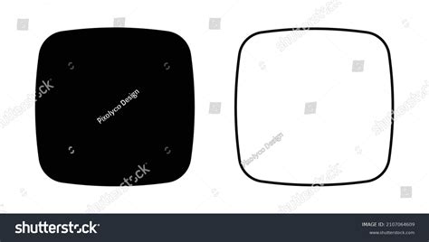 Rounded Rectangle Vector Silhouette Outline Editing Stock Vector