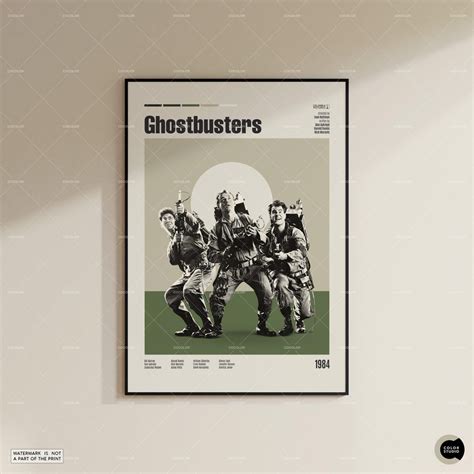 Ghostbusters Retro Movie Poster Midcentury Modern Retro Tv Show