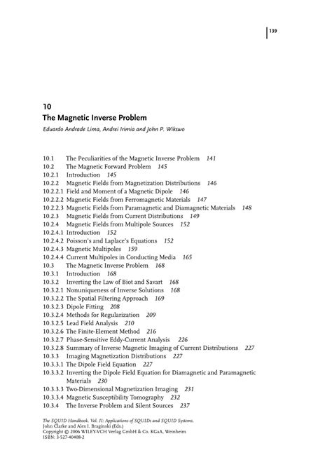 Pdf The Magnetic Inverse Problem