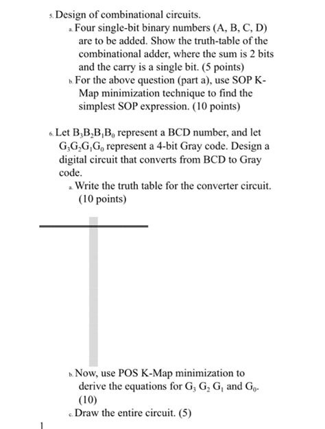 Solved S Design Of Combinational Circuits A Four