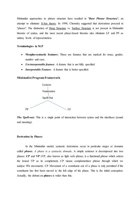 Minimalist Program Docx Science
