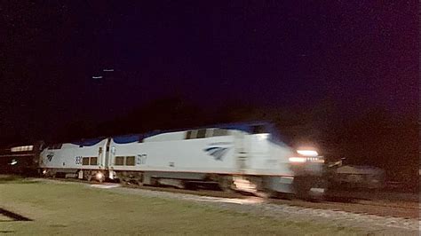 Double P40s On Amtrak Auto Train P052 Through Folkston 4 21 2025 9 01