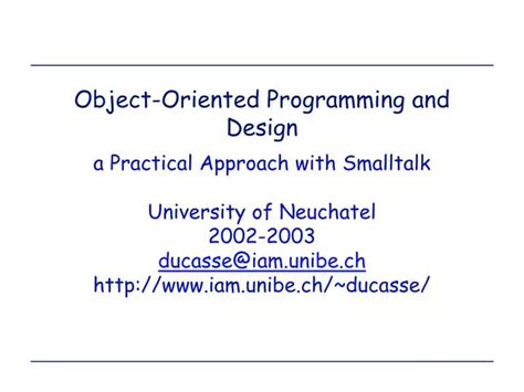 Ppt Object Oriented Programming And Design Powerpoint Presentation