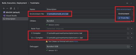 setup clion and emscripten constreference