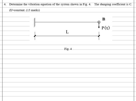 [solved] 4 Determine The Vibration Equation Of The Syste
