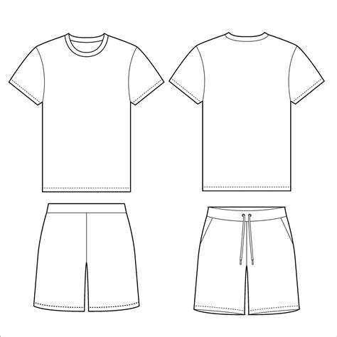 T Shirt And Shorts Outline Vector Template 26790096 Vector Art At Vecteezy