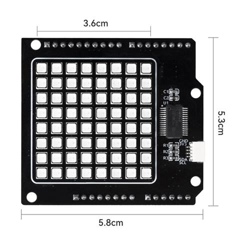 rgb 8x8 64 led matrix panel compatible with arduino individually addre