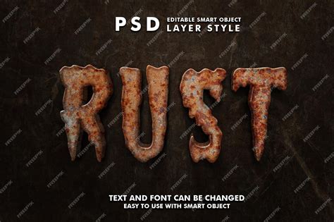 Premium Psd Rust 3d Realistic Text Effect Premium Psd With Smart Object