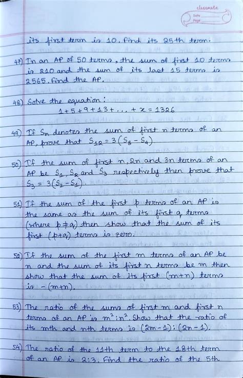 Grade 10 Cbse Arithmetic Progression Worksheet Rsa Pdf