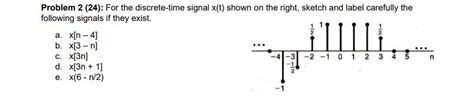 Solved Problem 2 24 For The Discrete Time Signal X T Chegg Com