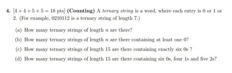 Solved 4 4455 18 Pts Counting A Ternary String Is
