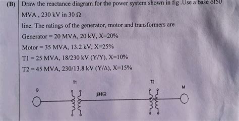 B Draw The Reactance Diagram For The Power StudyX