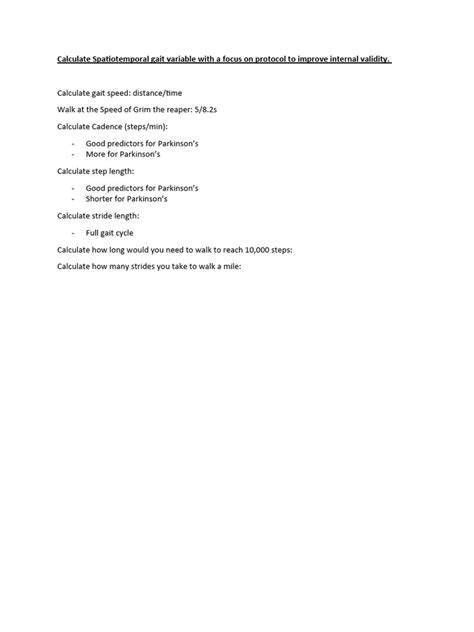 Calculate Spatiotemporal Gait Variables Pdf