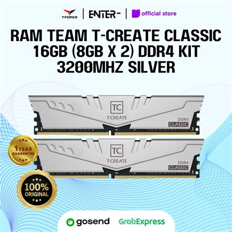 Jual Ram Team T Create Classic 16gb 8gb X 2 Ddr4 Kit 3200mhz Silver Shopee Indonesia