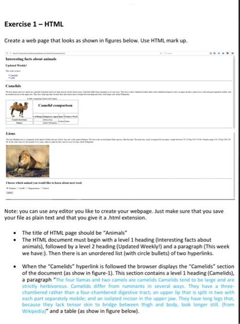 Solved Exercise 1 HTML Create A Web Page That Looks As Chegg Com