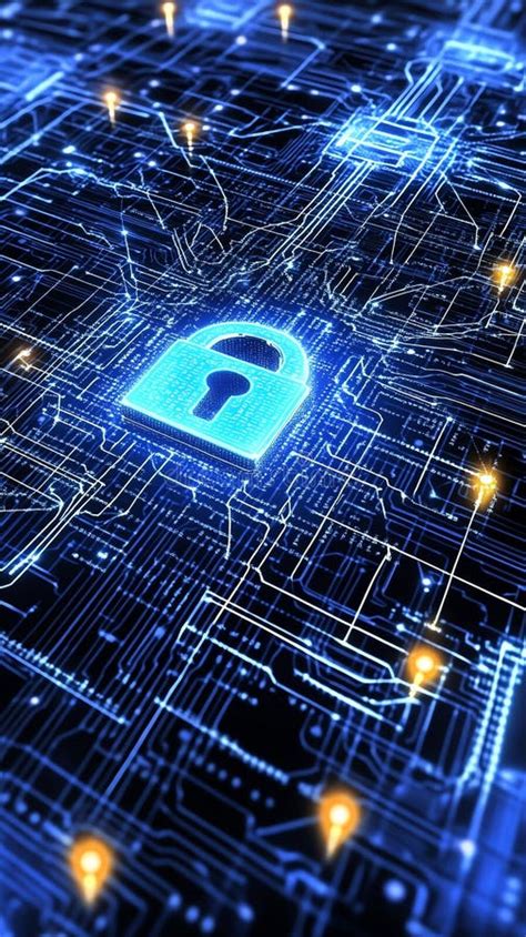 Cybersecurity Digital Lock 3d Illustration Stock Illustration