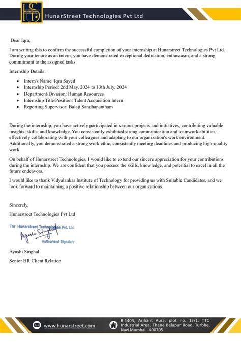 Iqra Sayed On Linkedin Internship Hunarstreettechnologiespvtltd Talentacquisition Hrm