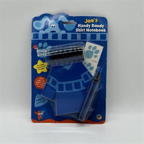 New Sealed 2002 Rare Vintage Blues Clues Joe Handy Dandy Shirt Notebook