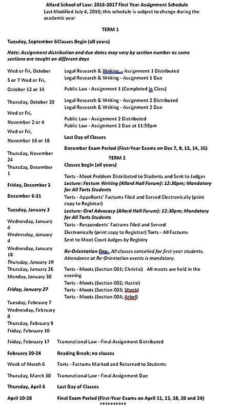 10 Assignment Schedule Template Sample Artofit