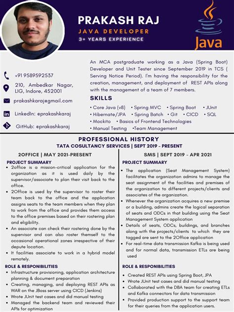 Prakash Raj An Experienced Java Developer With Expertise In Spring