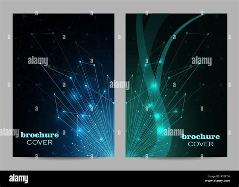 Brochure Template Layout Design Abstract Geometric Background With Connected Lines And Dots