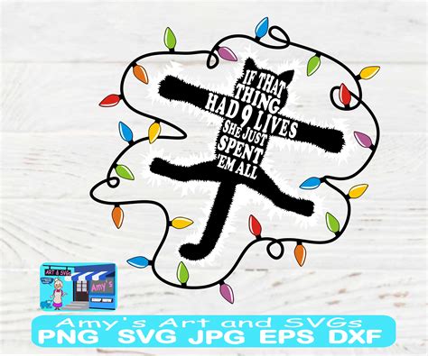 Griswold Cat Svg Fried Cat Svg Electrocuted Cat Svg Christmas