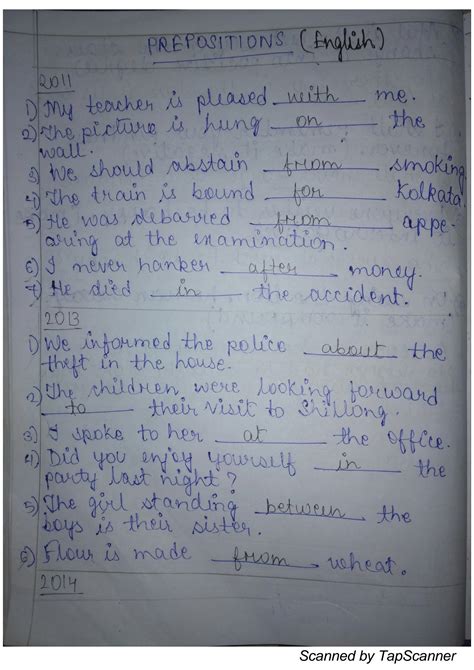 Solution Preposition Hand Written Practice Paper Studypool