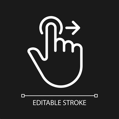 Move To Right Pixel Perfect White Linear Icon For Dark Theme Smartphone Interaction