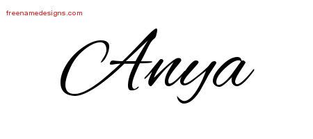 Cursive Name Tattoo Designs Anya Download Free Free Name Designs