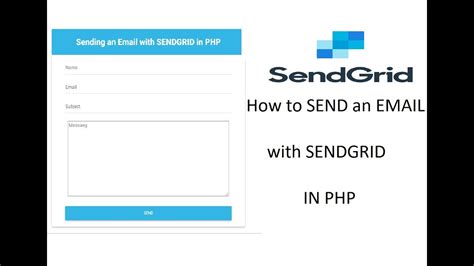 how to send email with sendgrid in php youtube